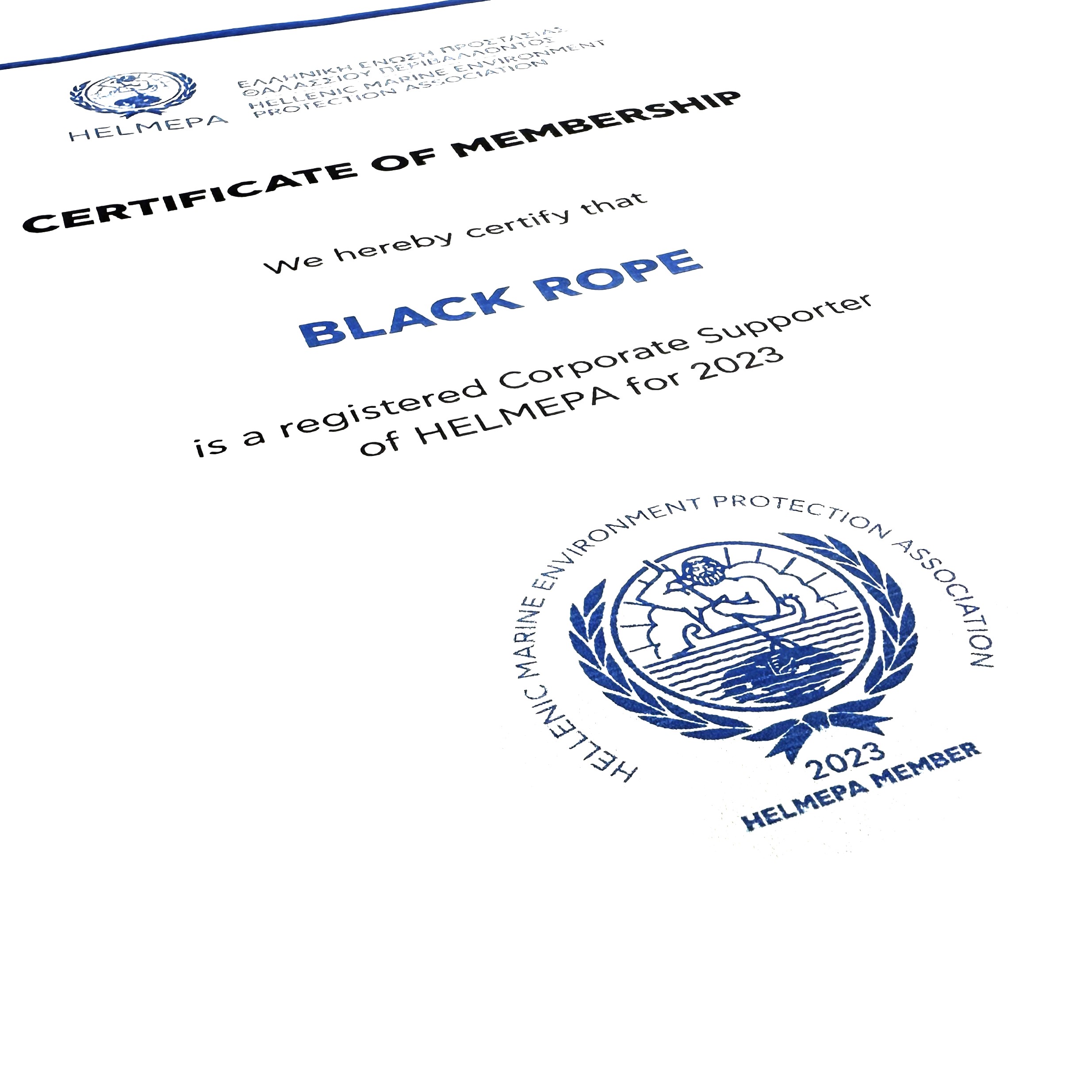 Official member of HELMEPA - Blackrope